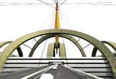 Floating bridge over the Strait of Messina