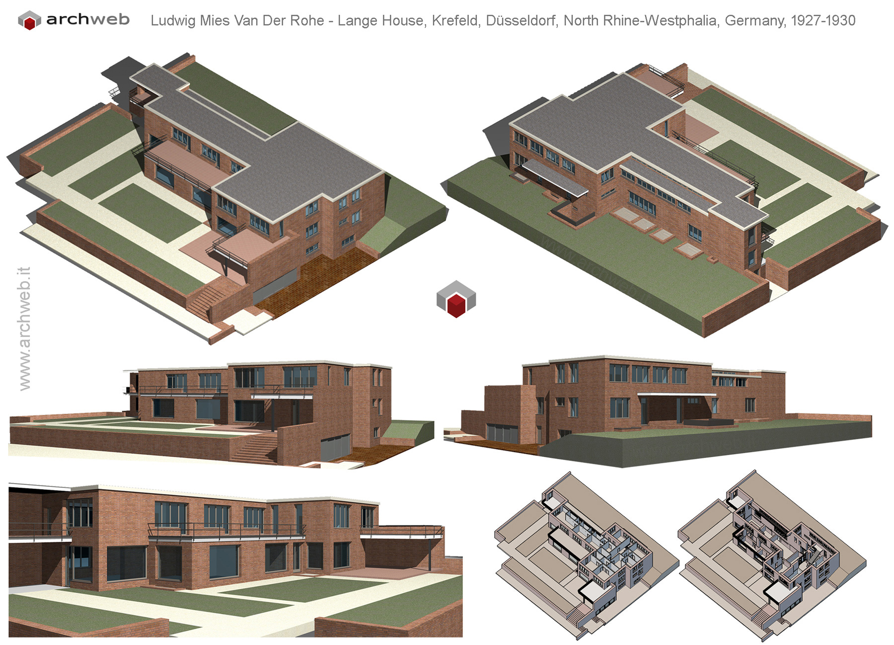 Lange House 3D Autocad render
